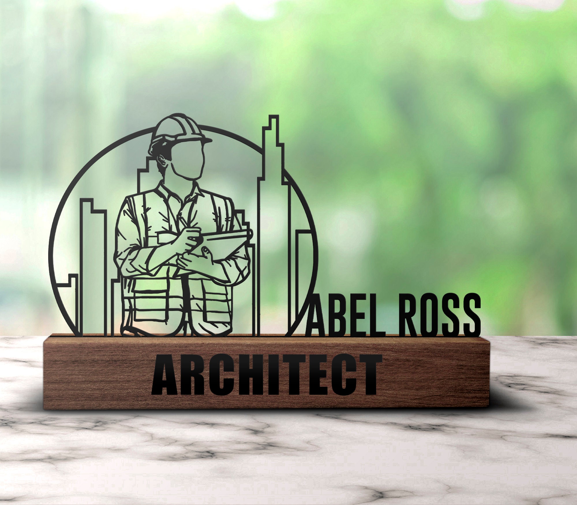 Custom Architect Desk Name Plate Wedge Personalized Architecture ...