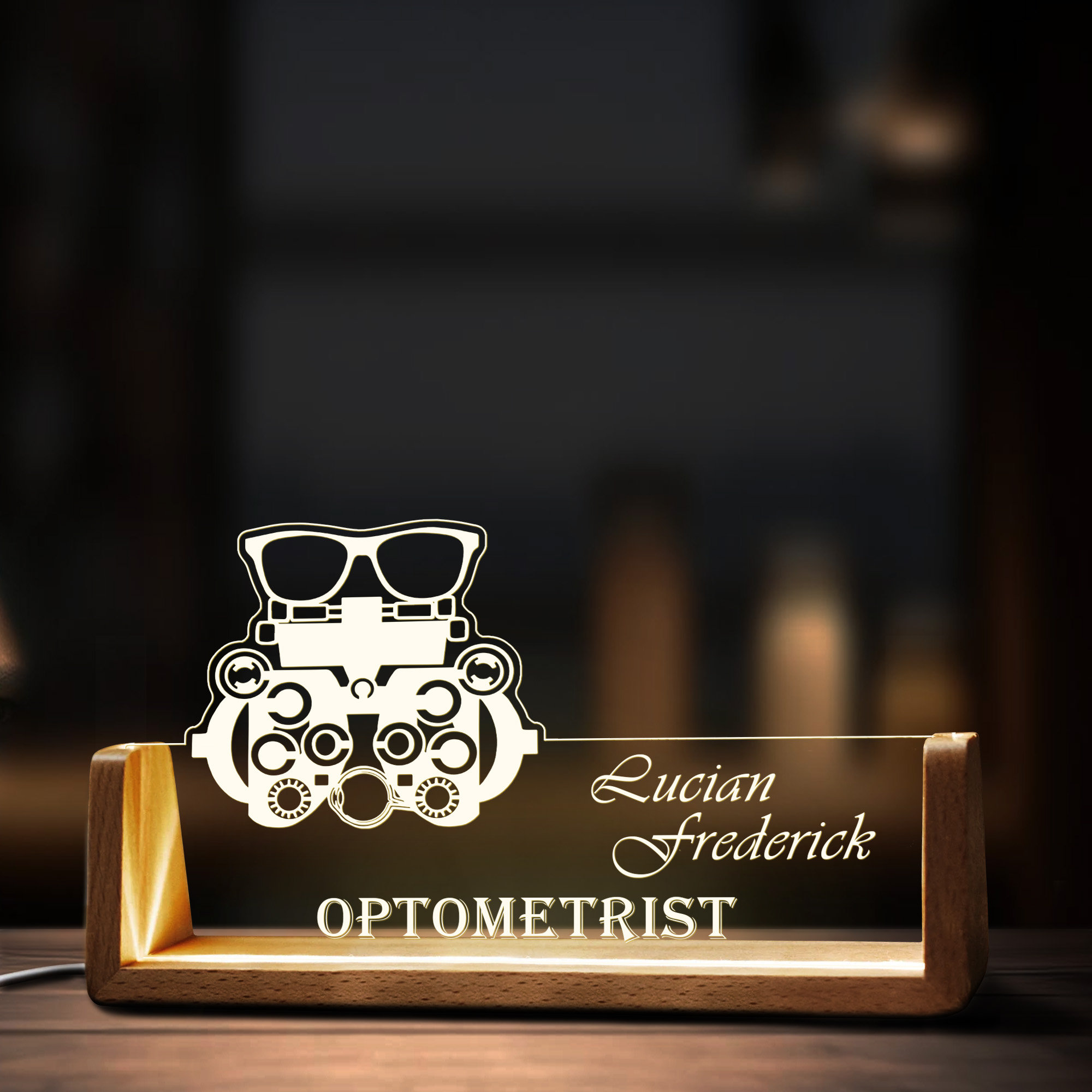 Custom Optometry Gift Desk Name Plate Personalized Optometrist LED ...