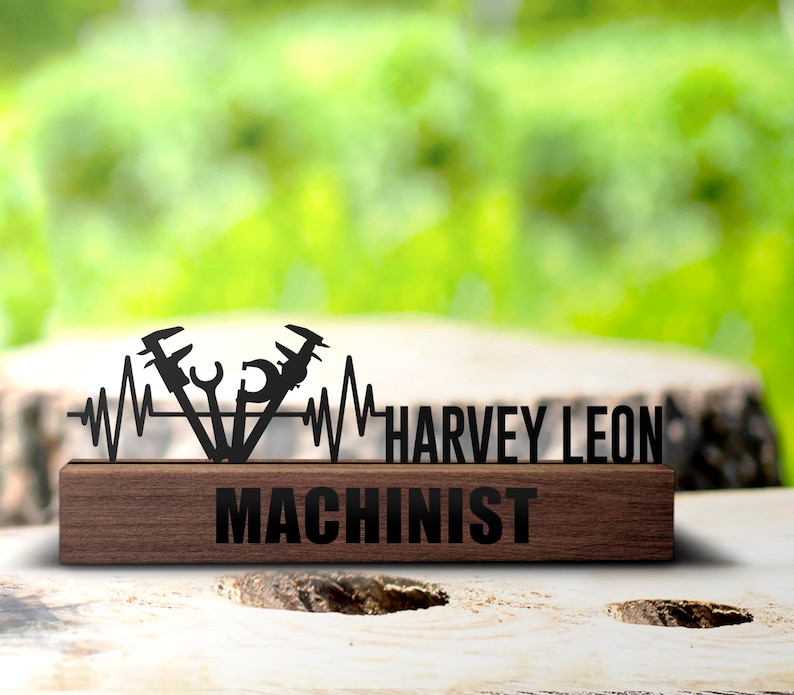Custom Machinist Desk Name Plate Wedge Personalized Machine - Etsy