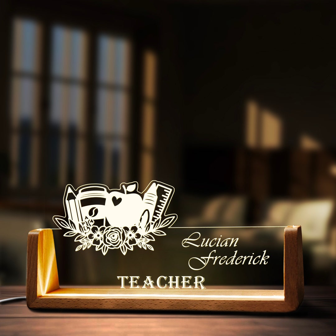 Custom Teacher Desk Name Plate Personalized Gifts for Teachers LED ...
