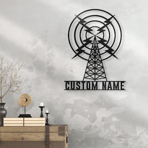 Custom Ham Radio Metal Wall Art LED Light Personalized Amateur Radio ...