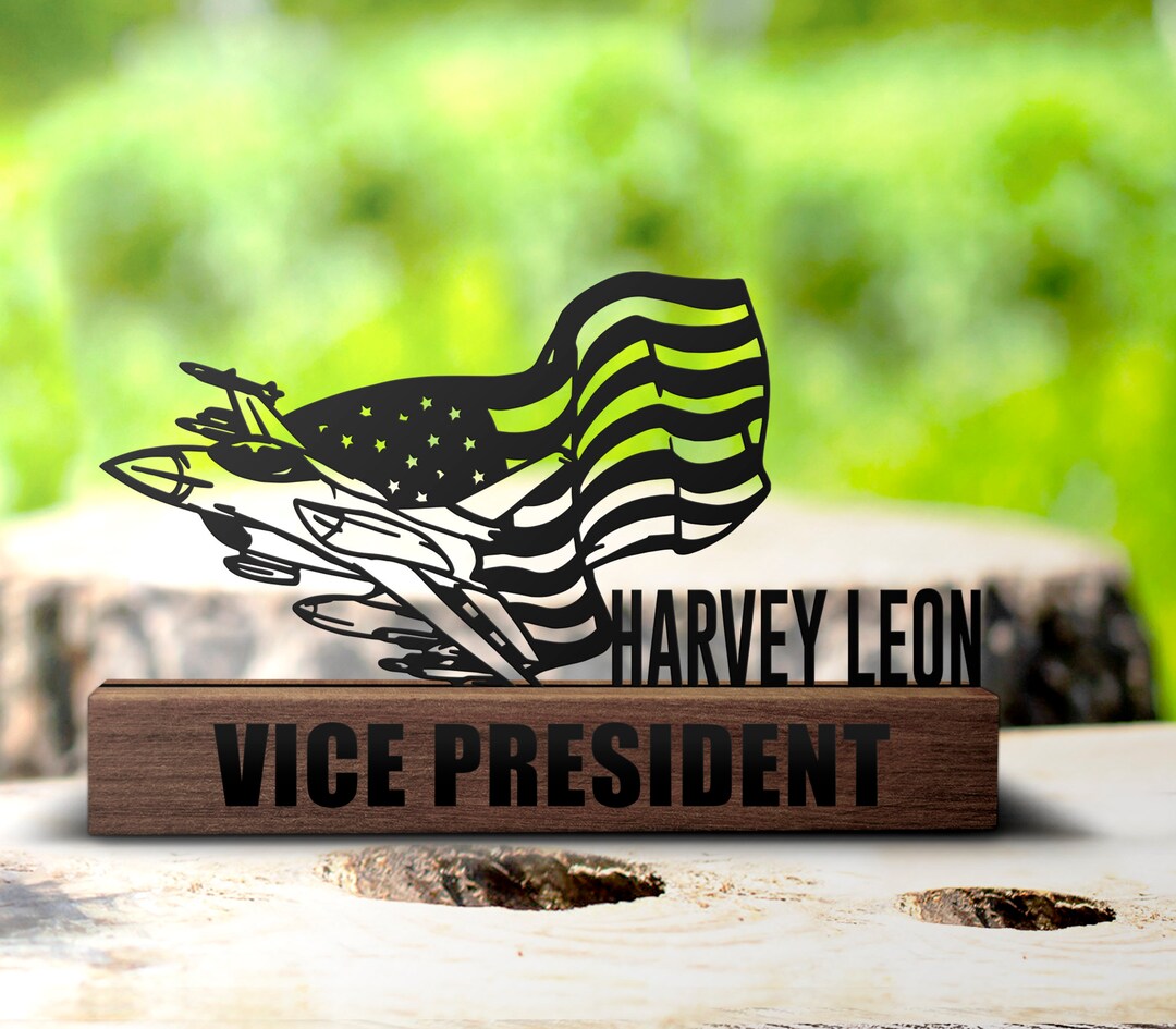 Custom Airplane Desk Name Plate Wedge Personalized Pilot Nameplate ...