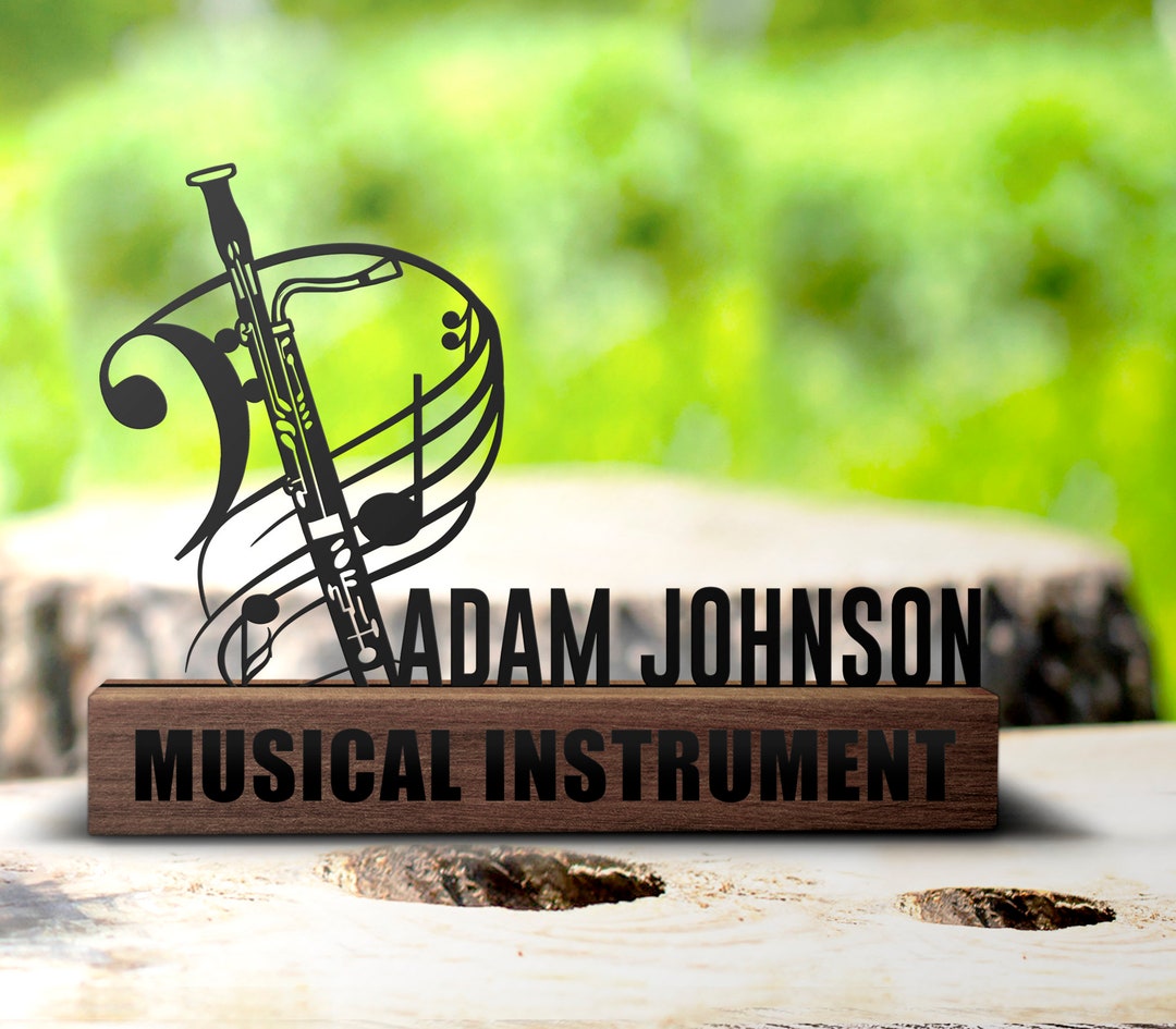 Custom Bassoon Musical Instrument Desk Name Plate Wedge Personalized ...