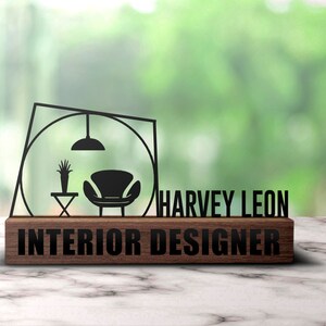 Custom Interior Designer Desk Name Plate Wedge, Personalized Designer ...