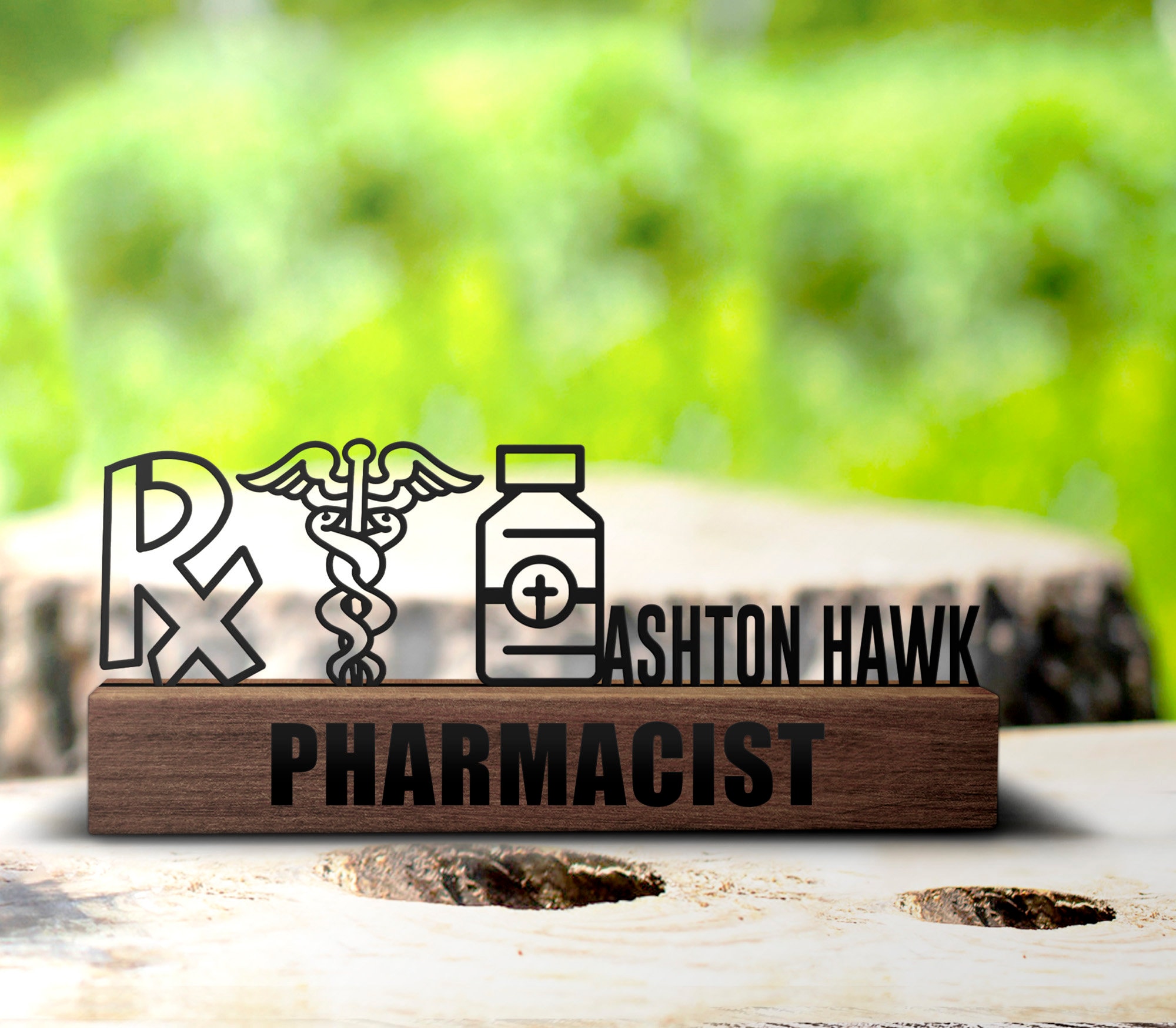 Custom Pharmacy Desk Name Plate Wedge Personalized Pharmacist Nameplate ...
