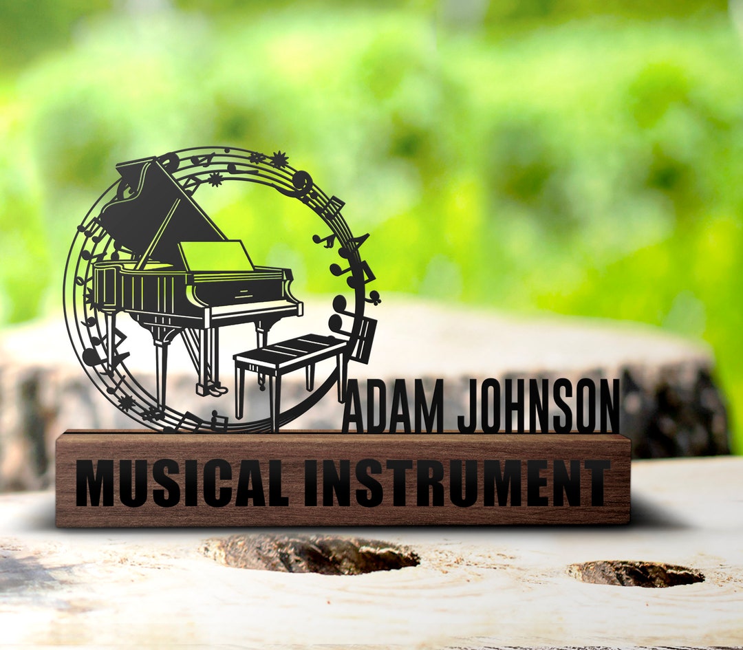 Custom Piano Musical Instrument Desk Name Plate Wedge Personalized ...