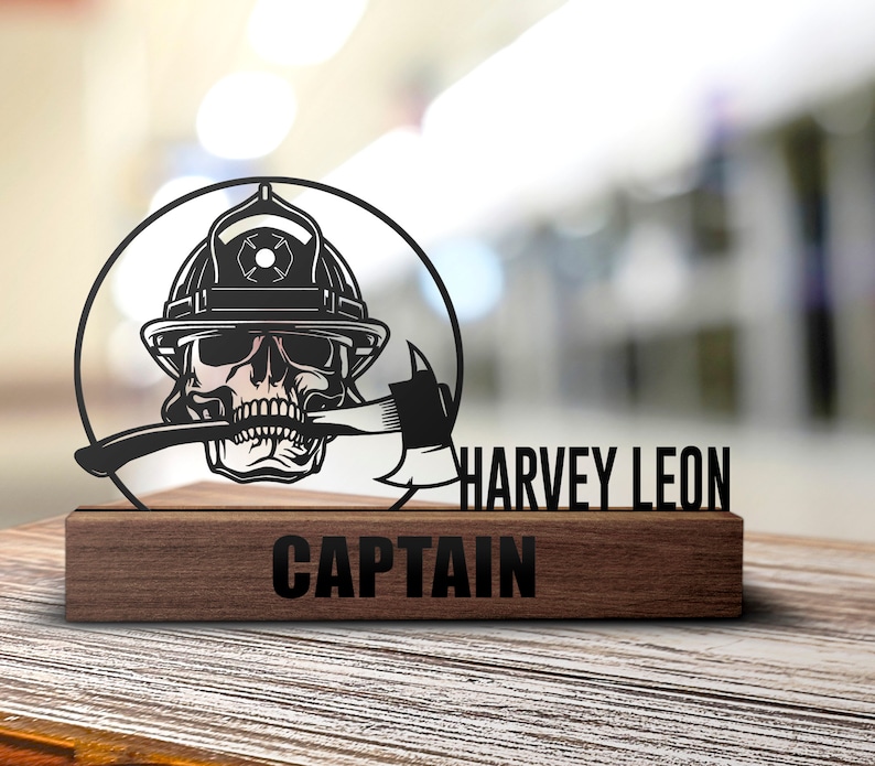 Custom Firefighter Desk Name Plate Wedge Personalized Fireman - Etsy