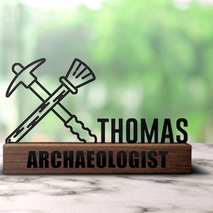 Custom Archaeologist Desk Name Plate Wedge Personalized Archaeology ...