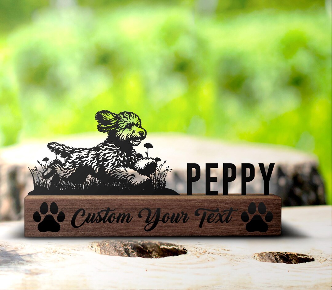 Custom Goldendoodle Dog Desk Name Plate Wedge Personalized Dog Lover ...