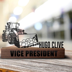 Custom Front End Wheel Loader Desk Name Plate Wedge Personalized ...