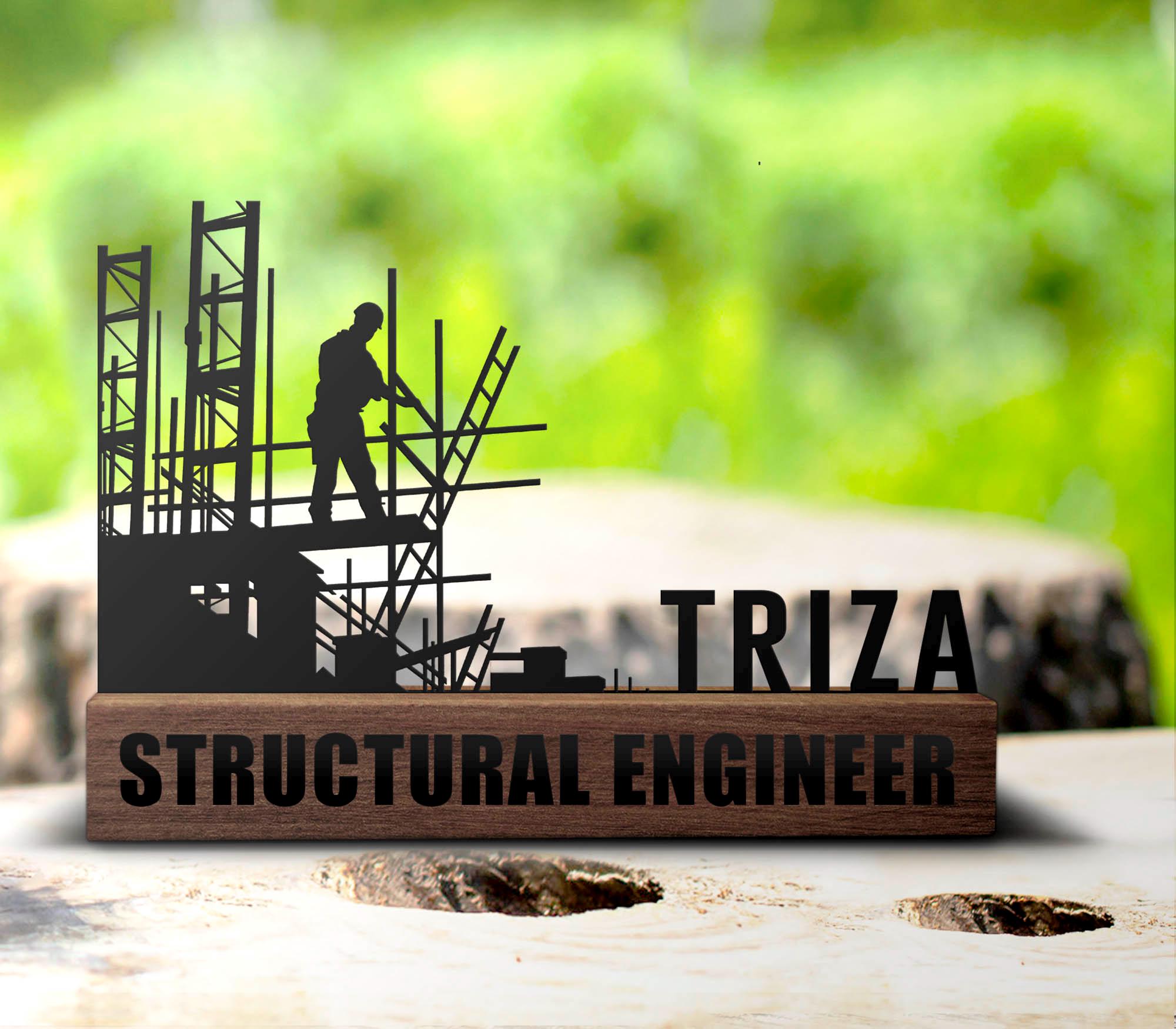 Custom Structural Engineer Desk Name Plate Wedge Personalized ...