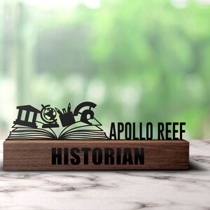 Custom Historian Desk Name Plate Wedge Personalized History Studies ...