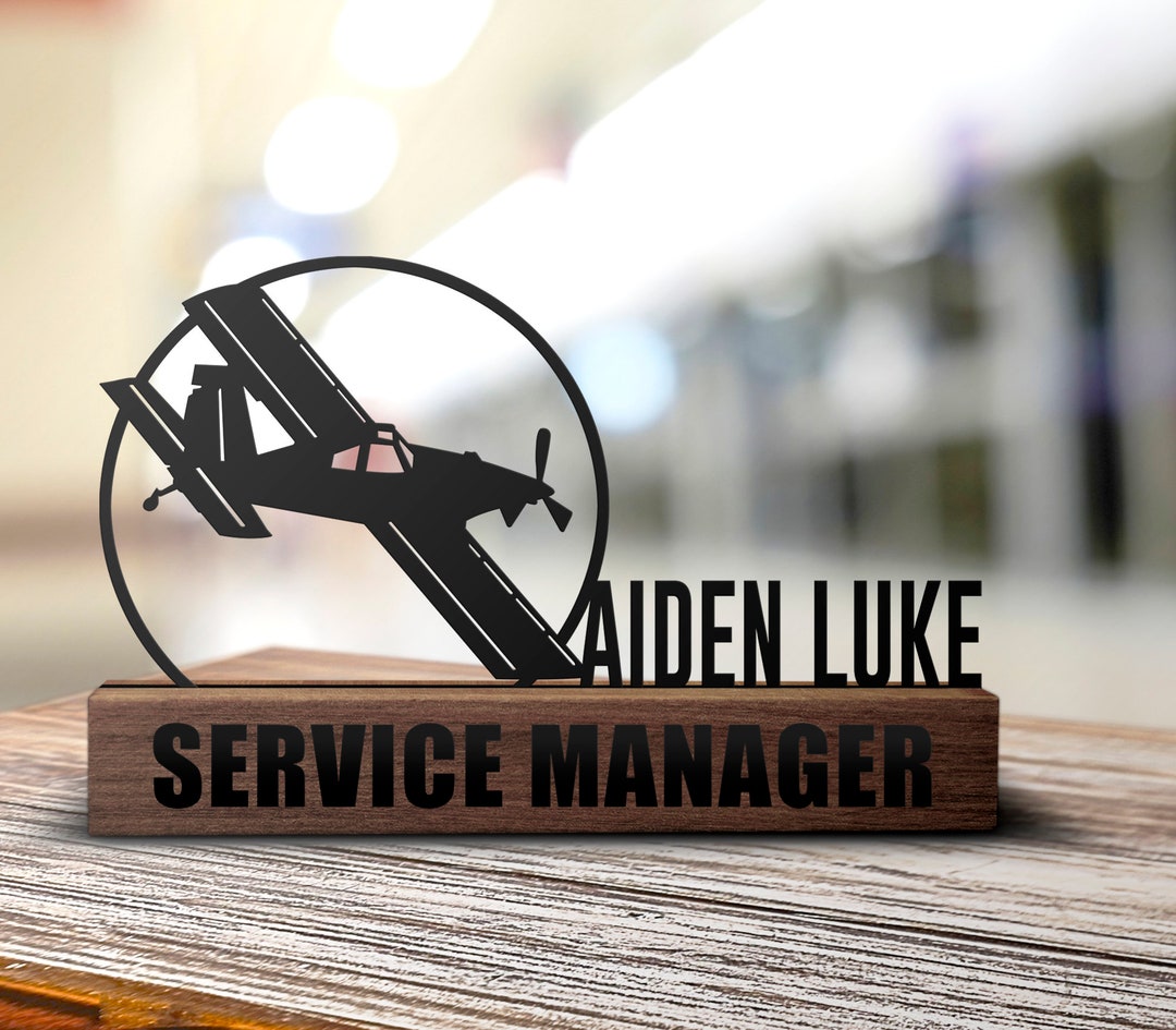 Custom Company Brand Logo Desk Name Plate Wedge, Personalized Nameplate ...