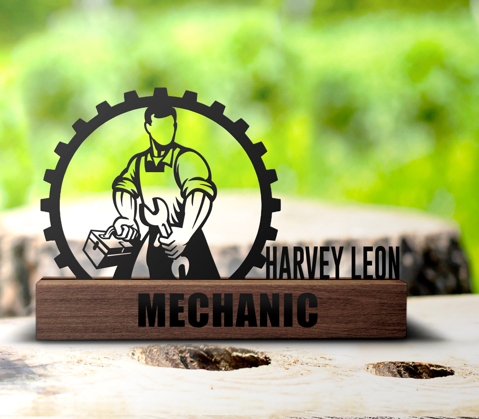 Custom Mechanic Desk Name Plate Wedge Personalized Mechanic - Etsy