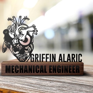 Custom Mechanic Desk Name Plate Wedge Personalized Mechanic Gift ...