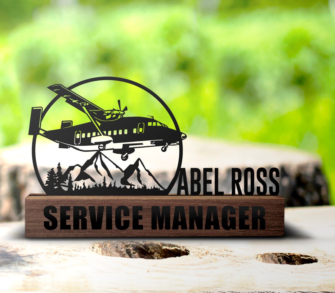 Custom Airplane Desk Name Plate Wedge Personalized Pilot Nameplate ...