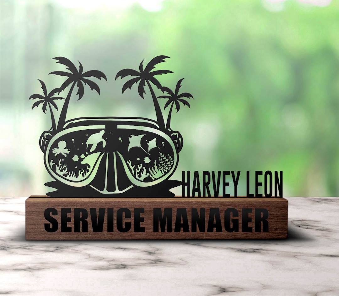 Custom Scuba Diving Desk Name Plate Wedge Personalized Scuba Diver ...