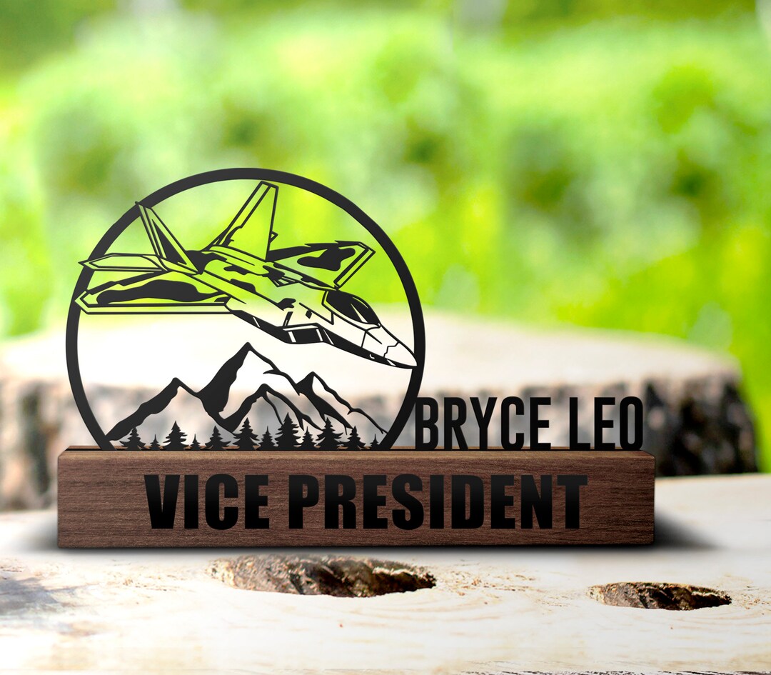 Custom Airplane Desk Name Plate Wedge, Personalized Aircraft Nameplate ...