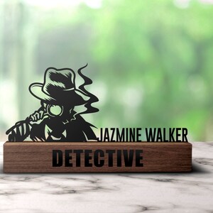 Custom Detective Desk Name Plate Wedge Personalized Investigator ...