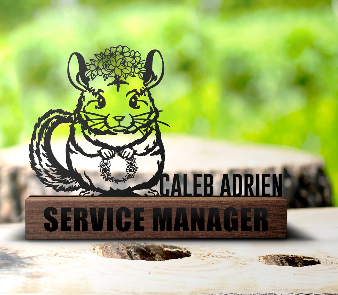 Custom Chinchilla Desk Name Plate Wedge, Personalized Chinchie Chilla ...