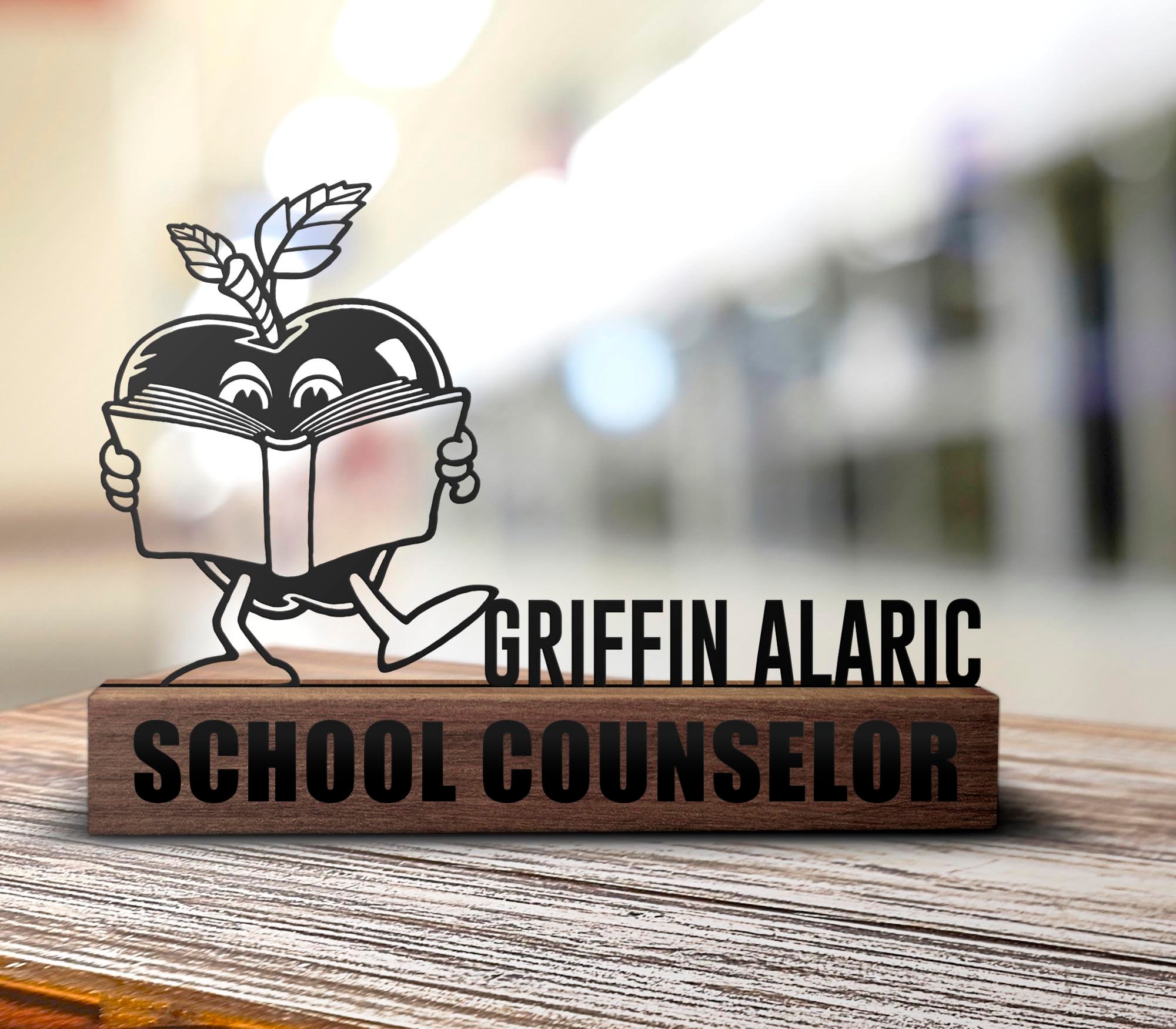 Custom School Counselor Desk Name Plate Wedge Personalized Counselor ...