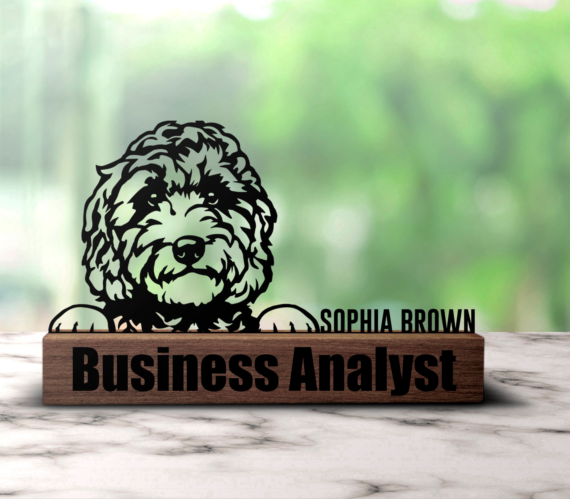 Custom Golden Doodle Desk Name Plate Wedge Personalized Labradoodle ...