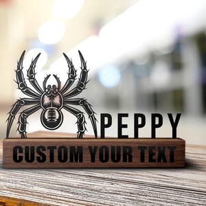 Custom Spider Desk Name Plate Wedge Personalized Araneae Nameplate ...