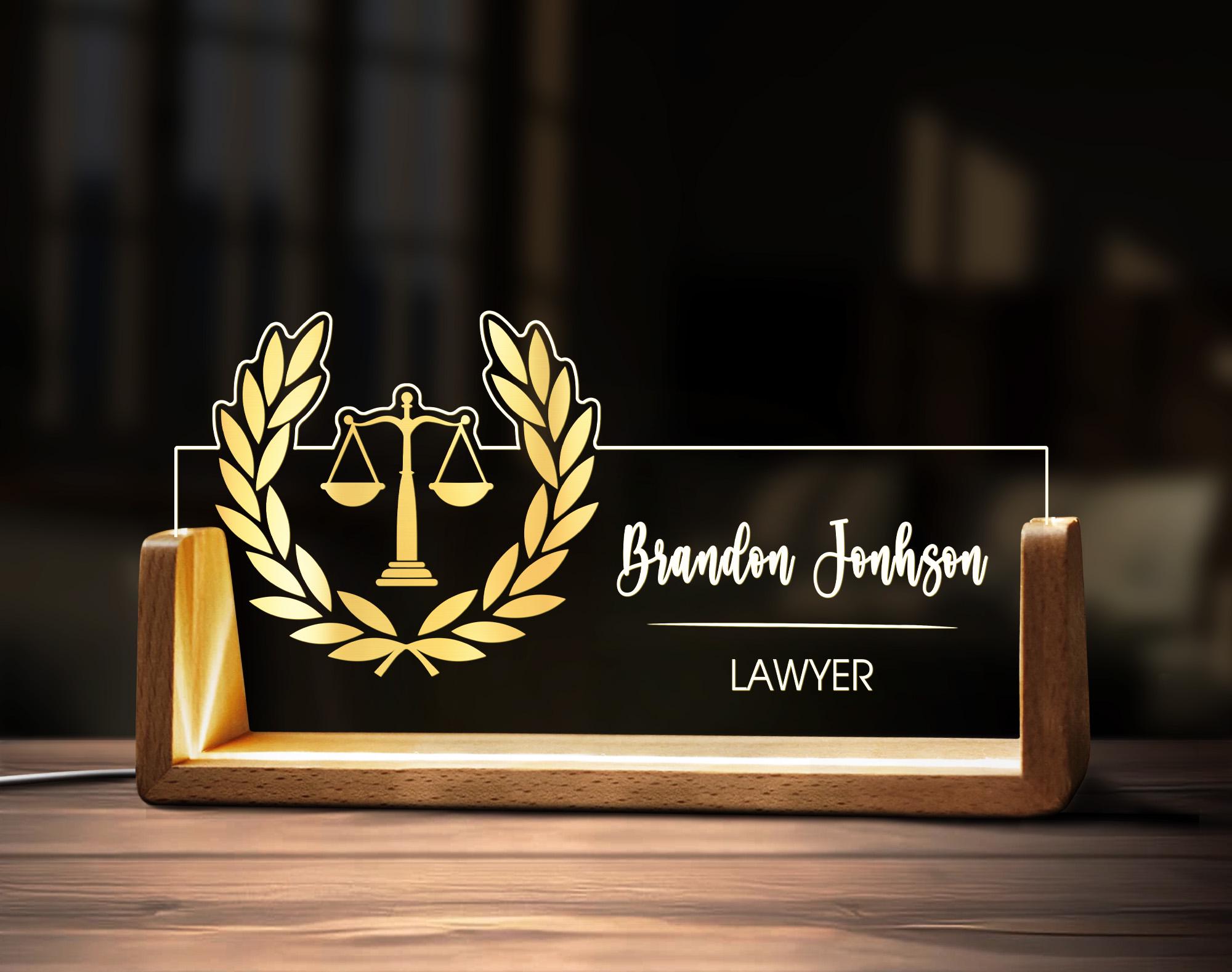 Custom Lawyer Desk Name Plate Personalized Attorney Coworker Gift ...