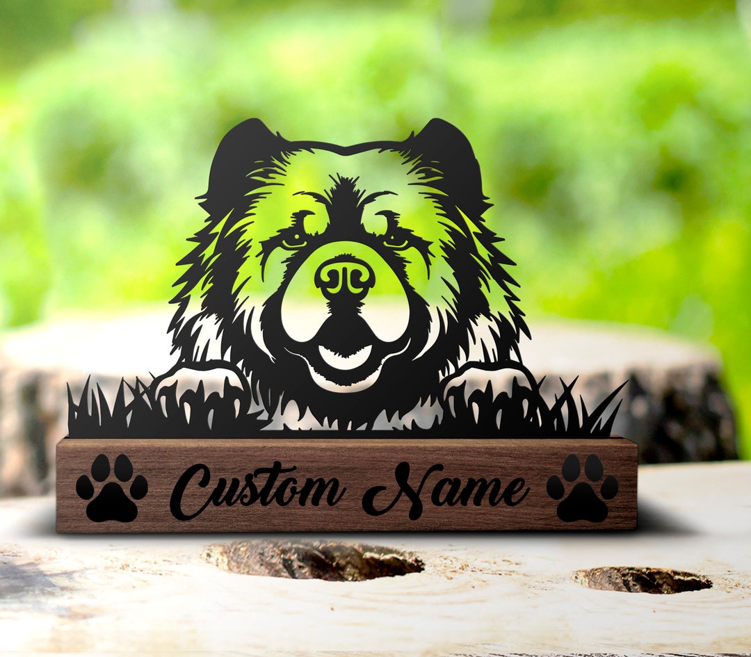 Custom Chow Chow Dog Desk Name Plate Wedge Personalized Peeking Dog ...