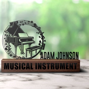 Custom Piano Musical Instrument Desk Name Plate Wedge Personalized ...
