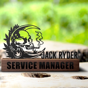 Custom Weed Desk Name Plate Wedge, Personalized Marijuana Nameplate ...