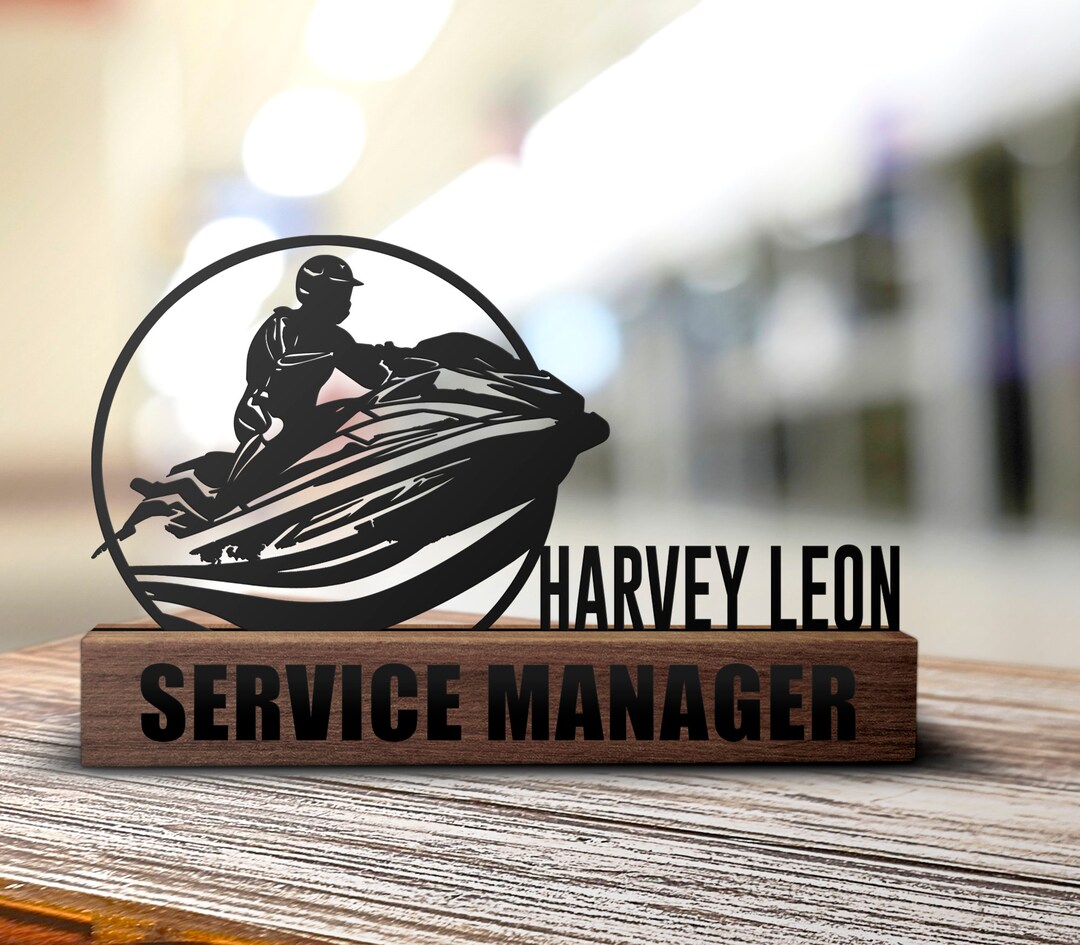 Custom Jet Skiing Desk Name Plate Wedge Personalized Water Jet Ski ...