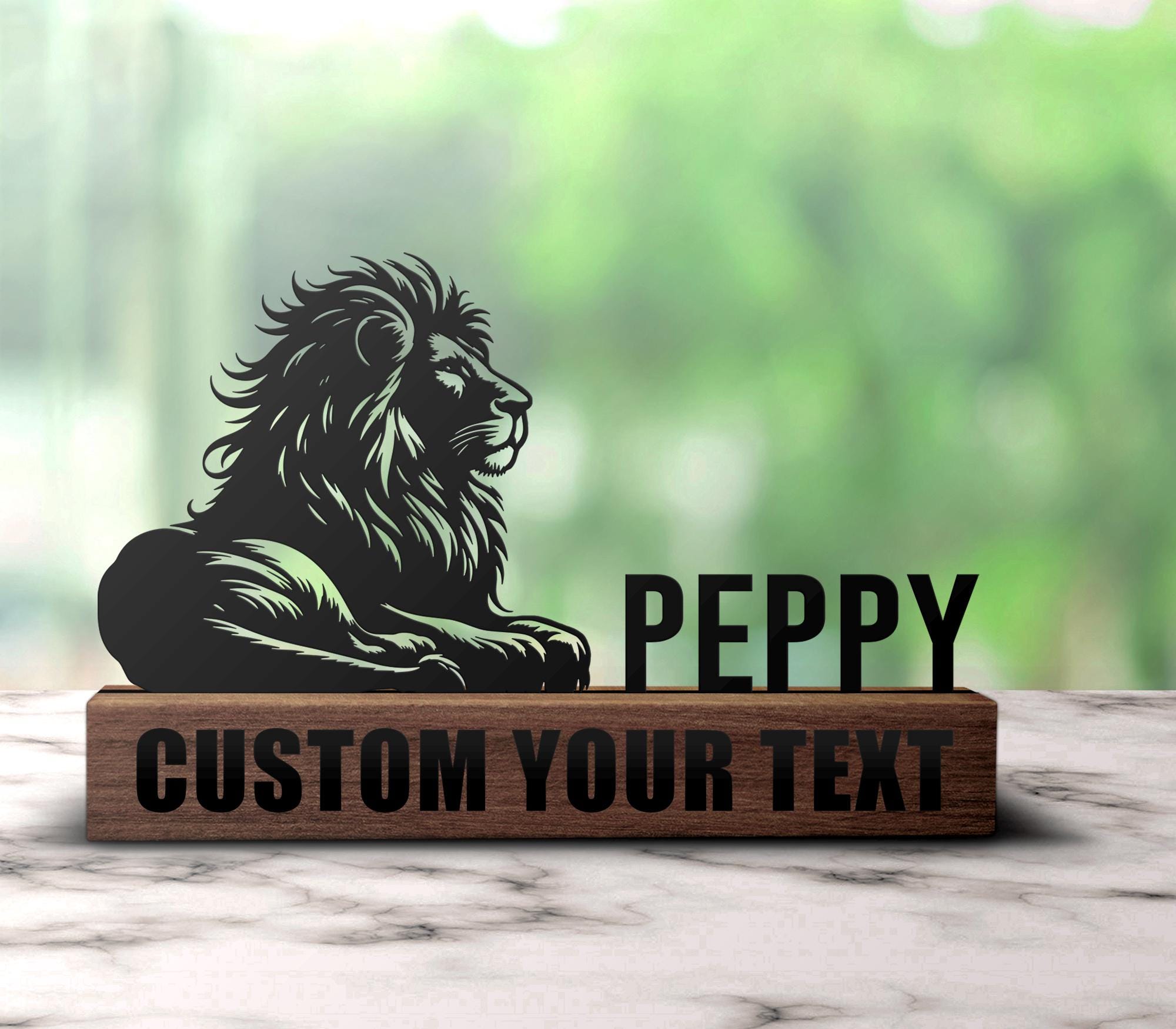 Custom King Lion Desk Name Plate Wedge Personalized Lion Lover ...
