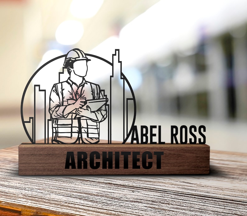 Custom Architect Desk Name Plate Wedge Personalized Architecture ...
