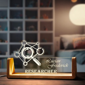 Custom Researcher Name Plate Personalized Scientific Research LED Light ...