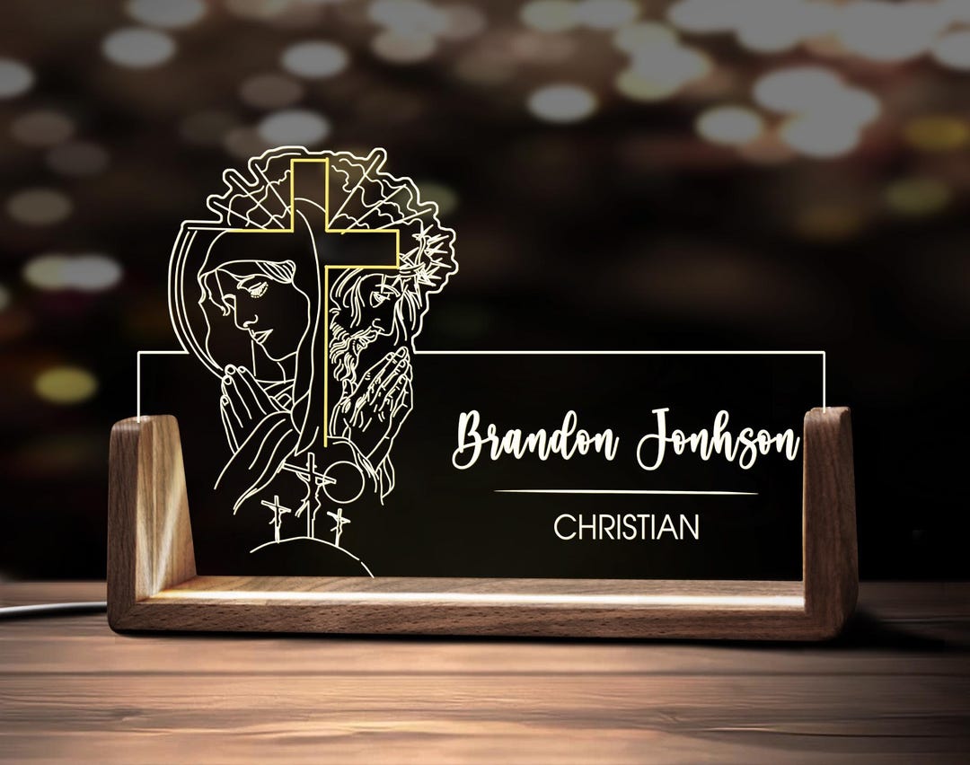 Custom Christian Desk Name Plate Personalized Christian Gift Acrylic ...
