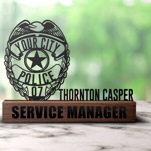 Custom Police Desk Name Plate Wedge Personalized Law Enforcement ...