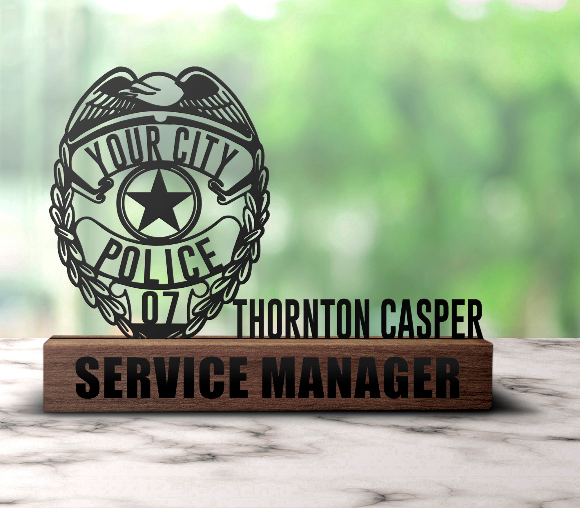 Custom Police Desk Name Plate Wedge Personalized Law Enforcement ...