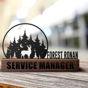 Custom Deer Hunting Desk Name Plate Wedge Personalized Hunter Nameplate ...