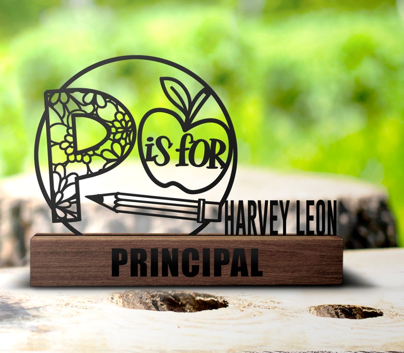 Custom Principal Desk Name Plate Wedge Personalized Head of School ...