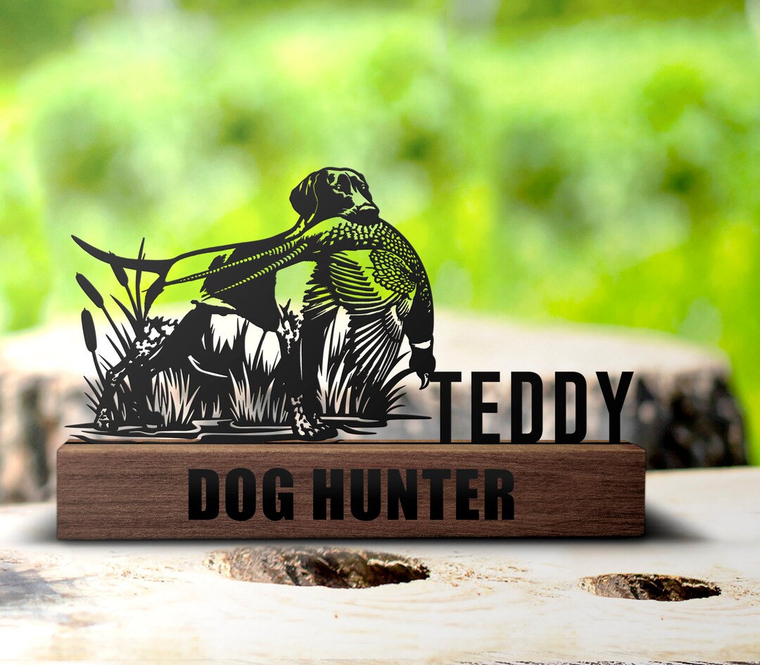 Custom Shorthaired Pointer Desk Name Plate Wedge Personalized Pheasant ...