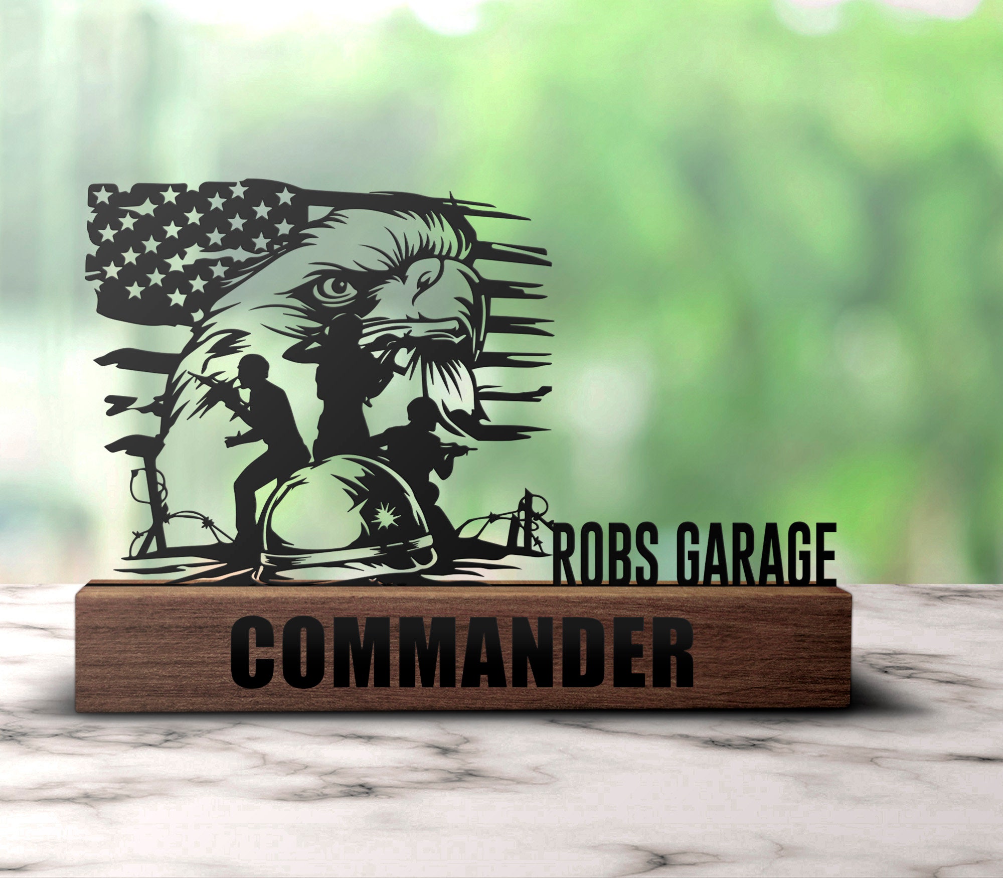 Custom Soldier Military Desk Name Plate Wedge Personalized American ...