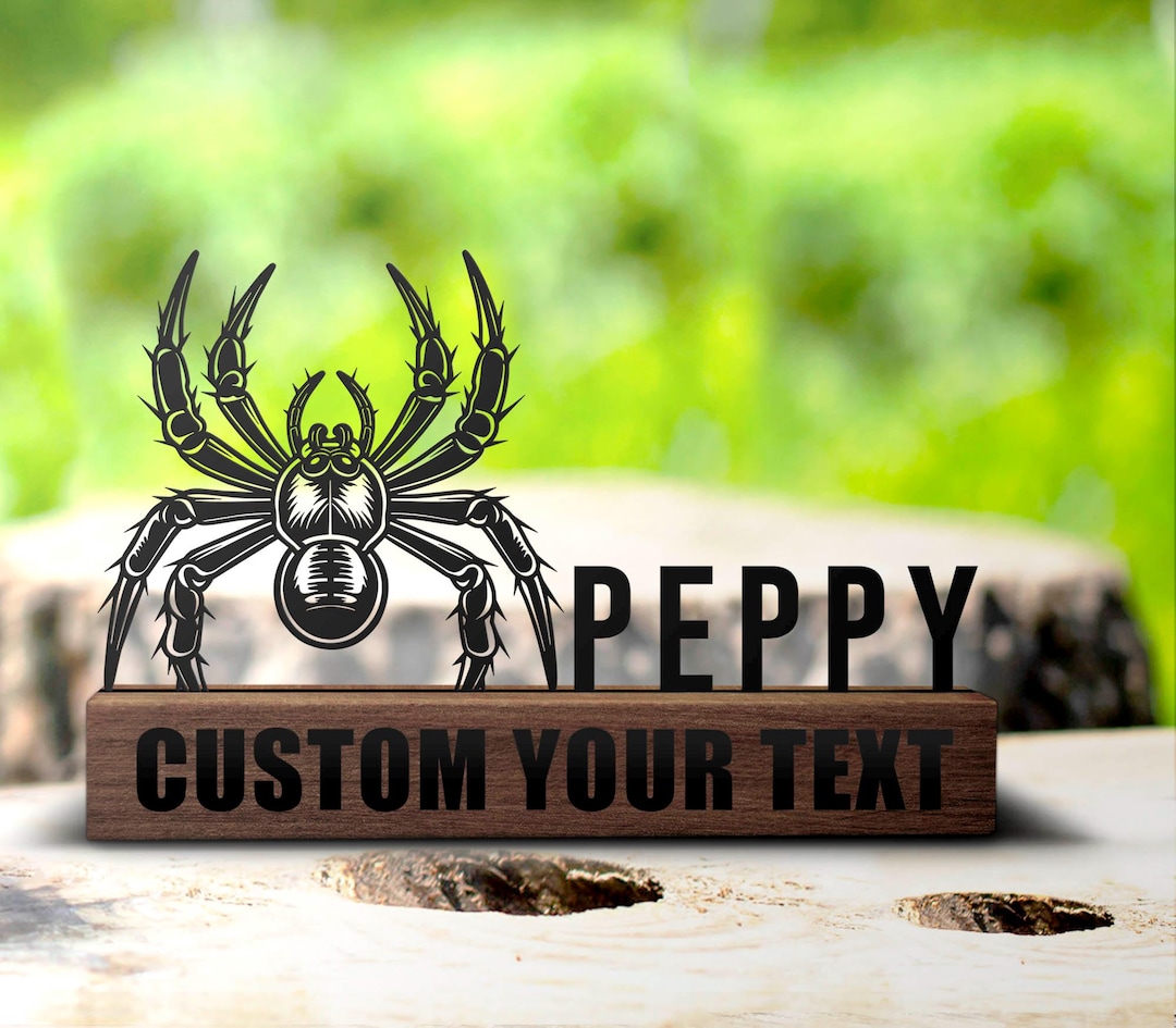Custom Spider Desk Name Plate Wedge Personalized Araneae Nameplate ...