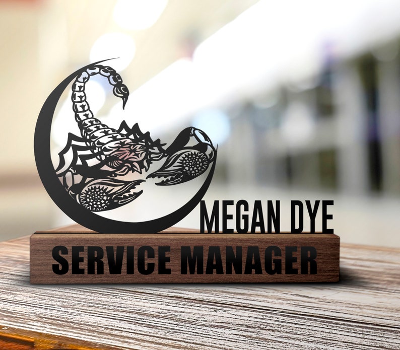 Custom Scorpio Desk Name Plate Wedgepersonalized Zodiac - Etsy