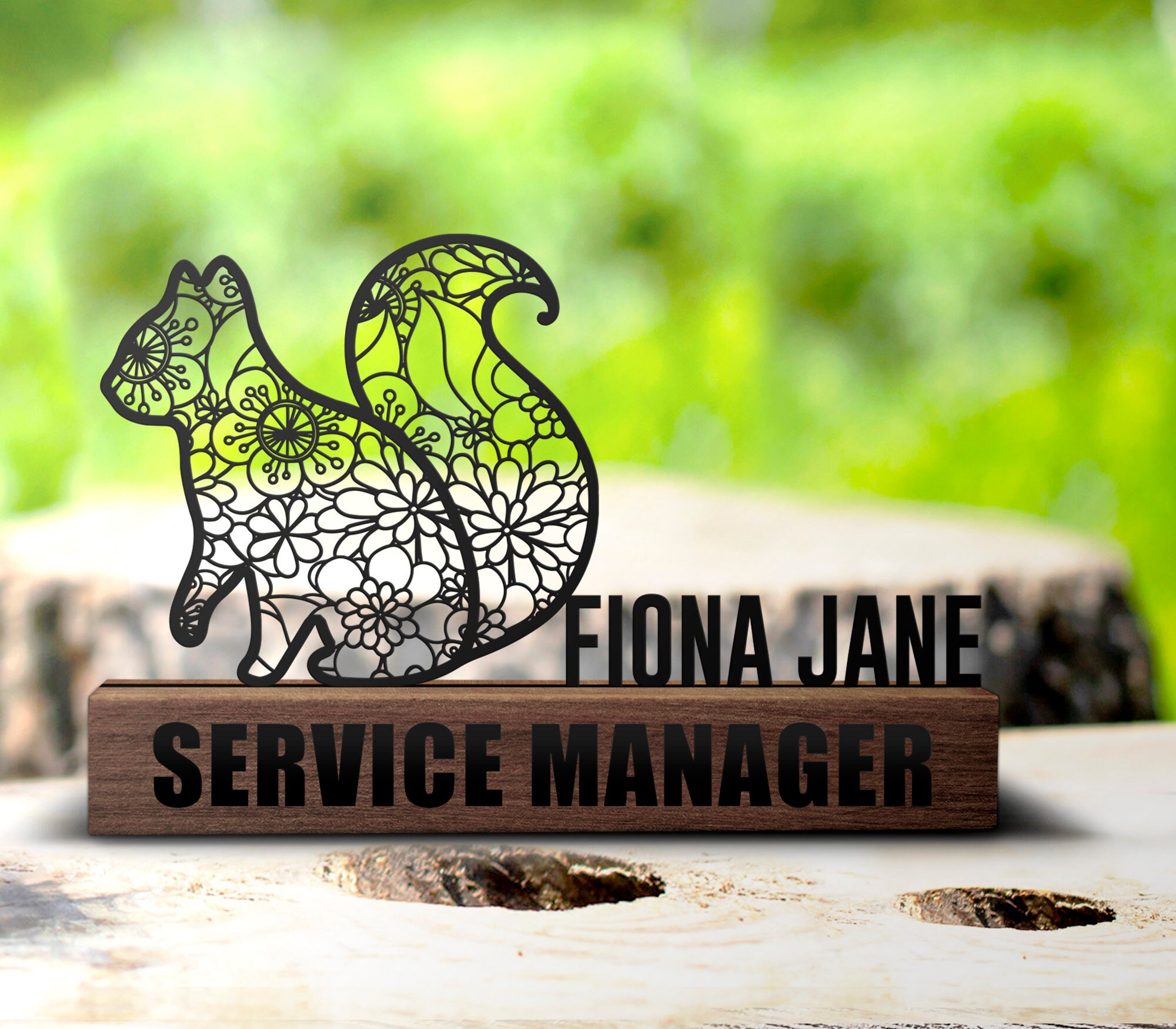 Custom Squirrel Desk Name Plate Wedge Personalized Nameplate - Etsy Canada