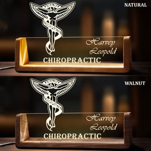 Custom Chiropractic Desk Name Plate Personalized Chiropractor LED Light ...