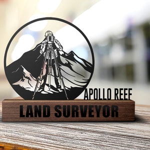 Custom Land Surveyor Desk Name Plate Wedge Personalized Construction ...