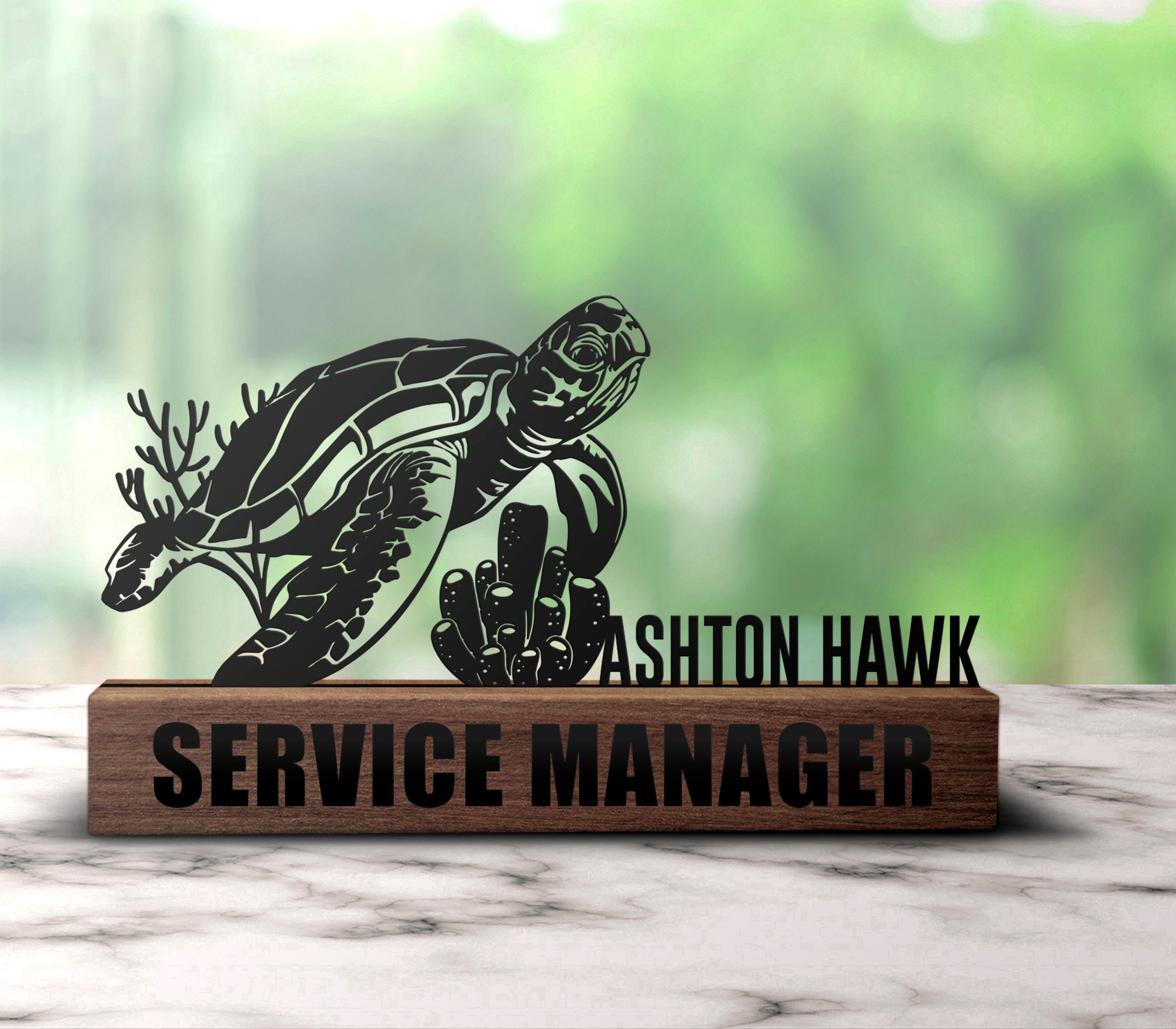 Custom Turtle Desk Name Plate Wedge Personalized Sea Turtle - Etsy