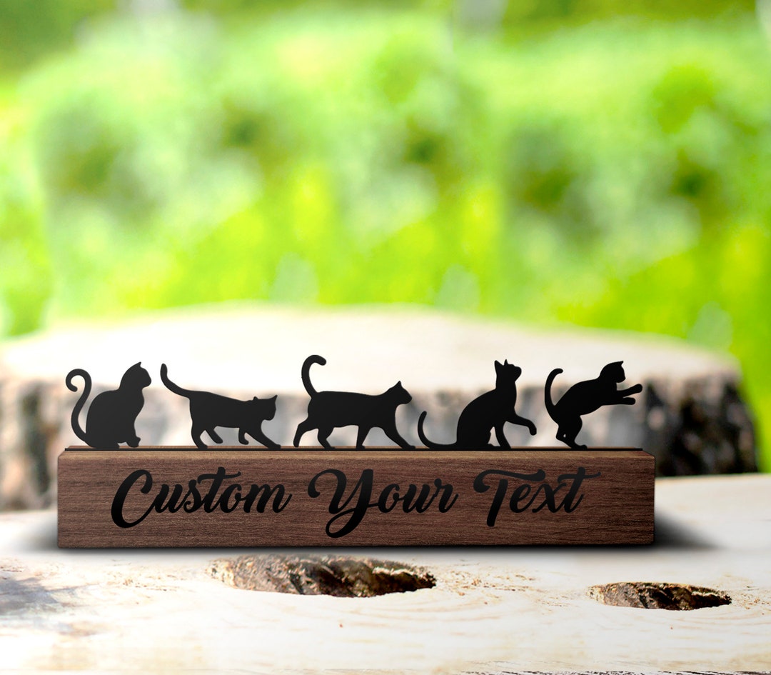 Custom Cat Lover Desk Name Plate Wedge, Personalized Kitten Mom ...