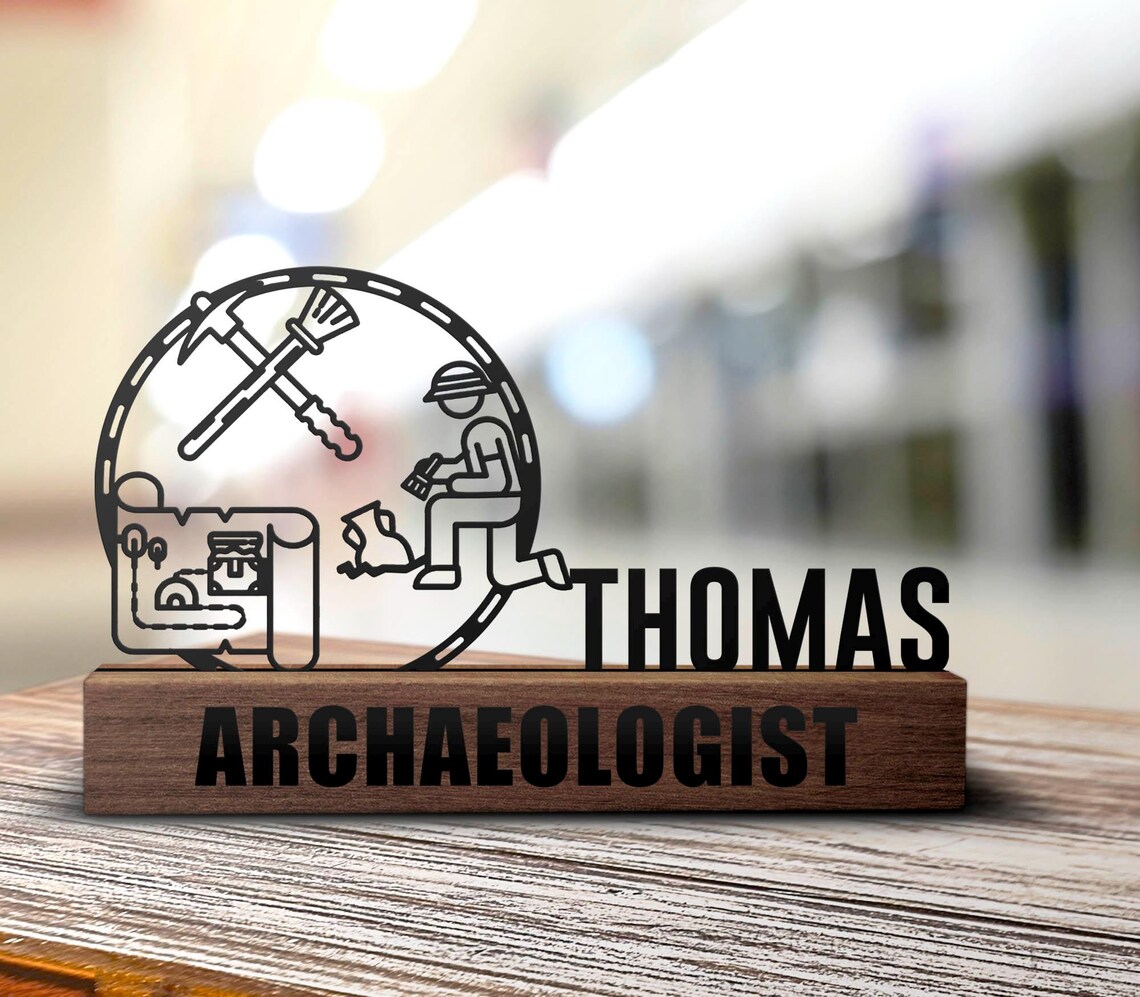 Custom Archaeologist Desk Name Plate Wedge Personalized Archaeology ...